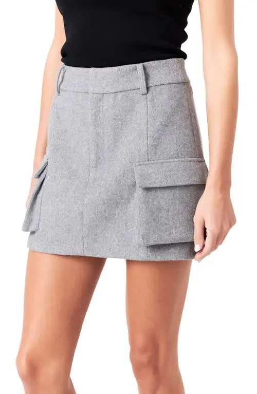 GREY LAB Wool-blend Mini Cargo Skirt - Grey