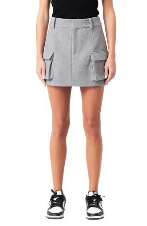 GREY LAB Wool-blend Mini Cargo Skirt - Grey