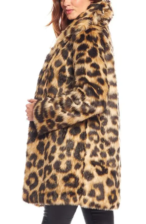 Fabulous Furs Leopard Print Faux Fur Coat