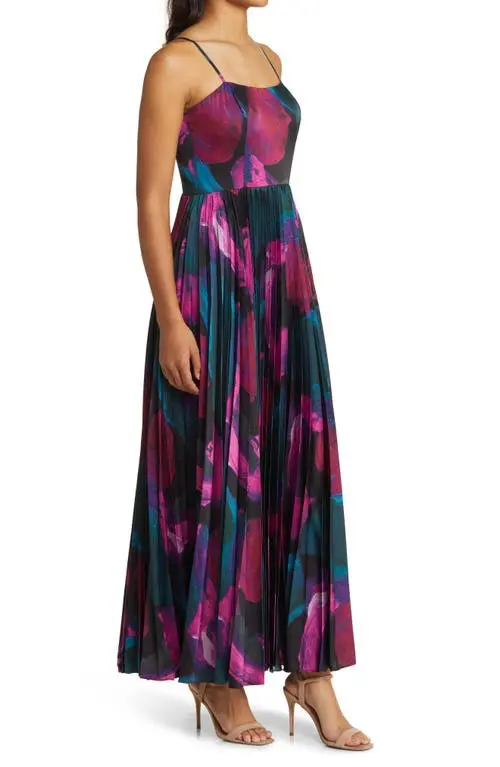 HUTCH Floral Print Pleated A-line Dress
