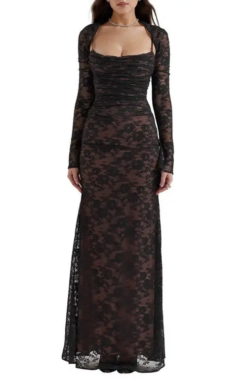 House Of Cb Artemis Lace Maxi Dress - Black