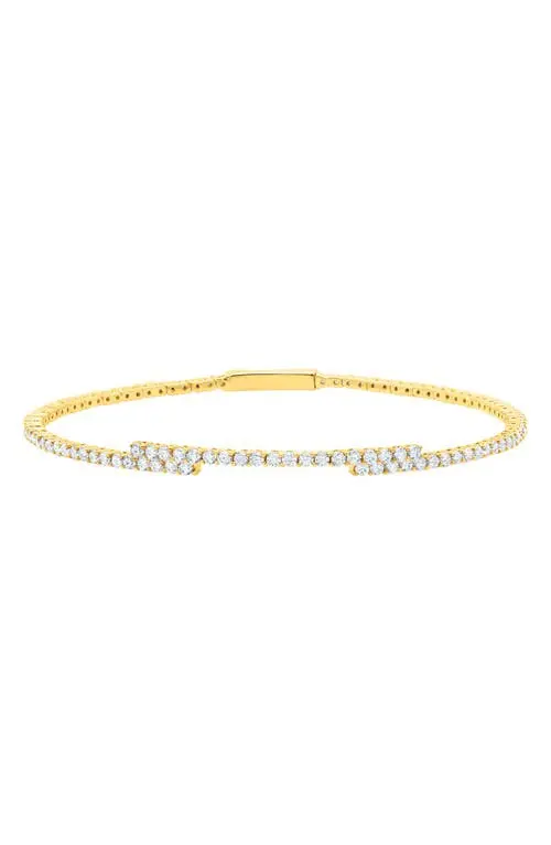 CRISLU Cubic Zirconia Regal Flex Bangle Bracelet - Gold