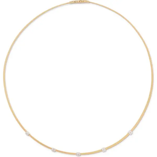 Marco Bicego Masai Diamond Station Necklace - 18k Yellow Gold