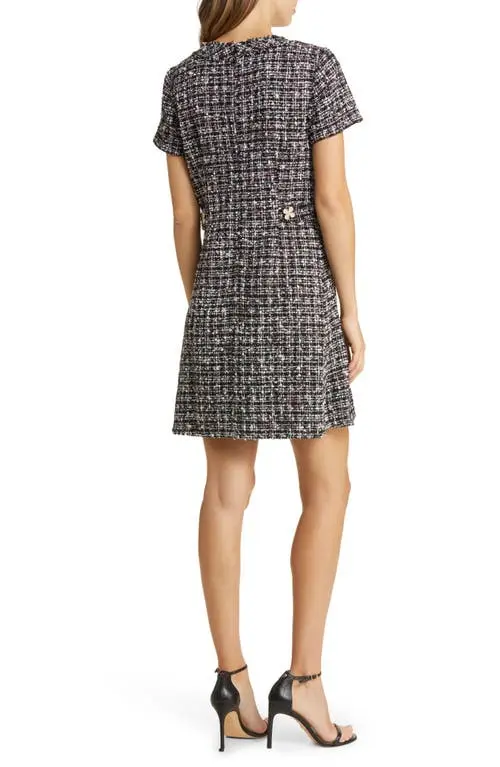 Eliza J Bouclé Shift Dress - Black