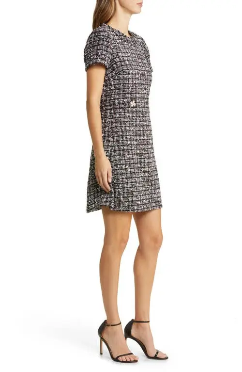 Eliza J Bouclé Shift Dress - Black