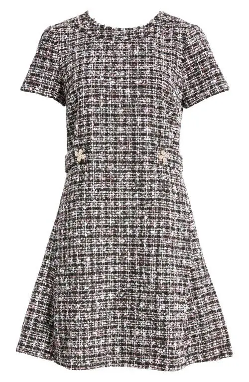 Eliza J Bouclé Shift Dress - Black