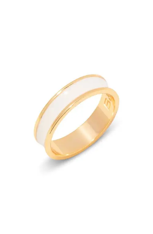 BROOK & YORK Madison Enamel Ring - Gold/cream