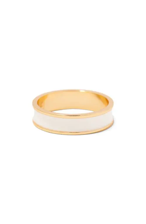 BROOK & YORK Madison Enamel Ring - Gold/cream