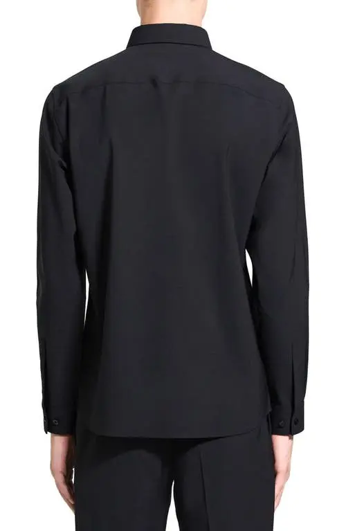 Theory Hugh Stretch Virgin Wool Button-down Shirt
