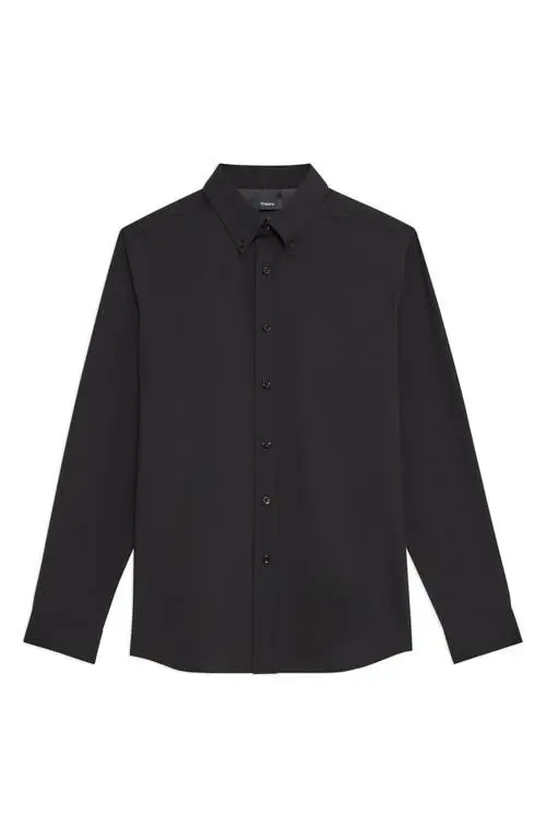 Theory Hugh Stretch Virgin Wool Button-down Shirt