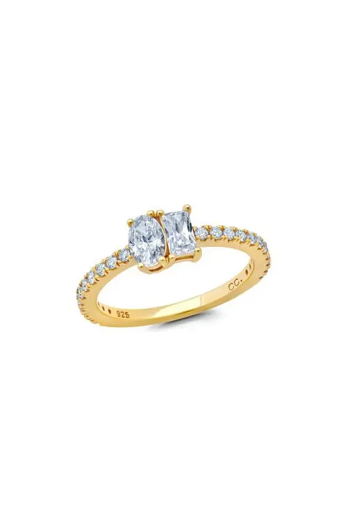 CRISLU Cubic Zirconia Ring - Yellow Gold