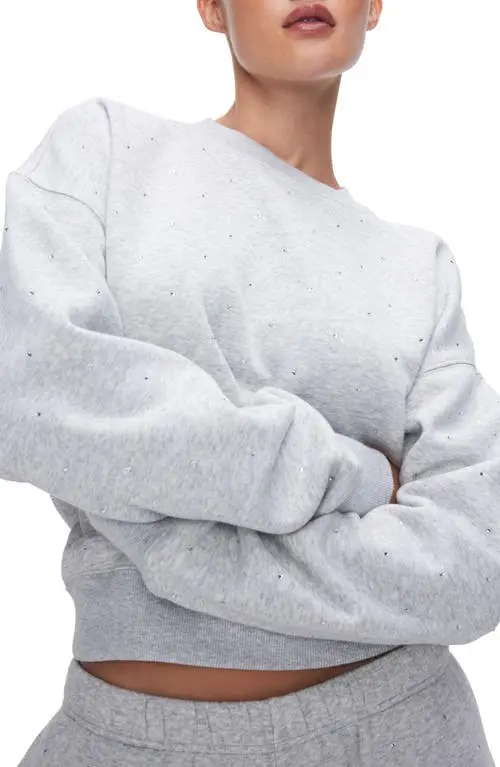 Good American Crystal Embellished Relaxed Sweatshirt