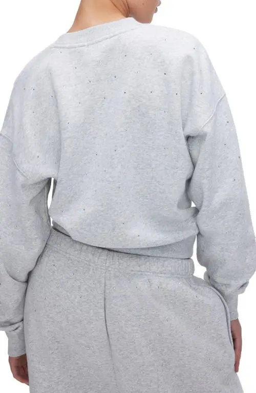 Good American Crystal Embellished Relaxed Sweatshirt