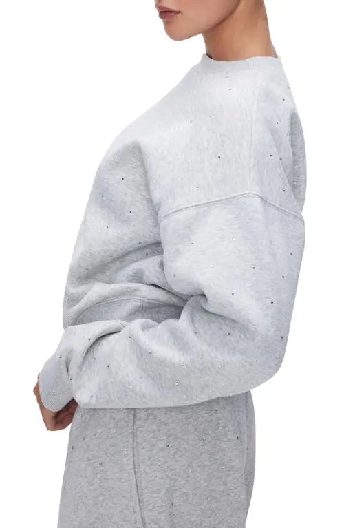 Good American Crystal Embellished Relaxed Sweatshirt