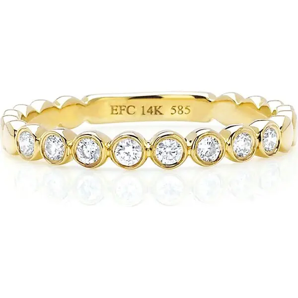 Ef Collection Bezel Diamond Stackable Ring - 14k Yellow Gold
