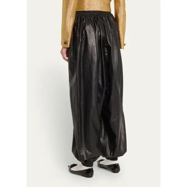 Marc Jacobs High-waist Gathered Leather Pants