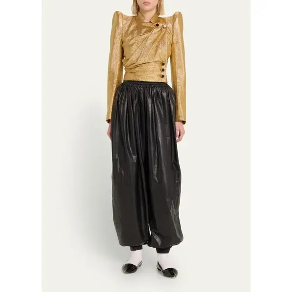 Marc Jacobs High-waist Gathered Leather Pants