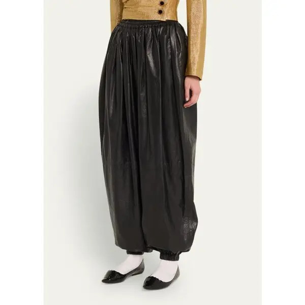 Marc Jacobs High-waist Gathered Leather Pants