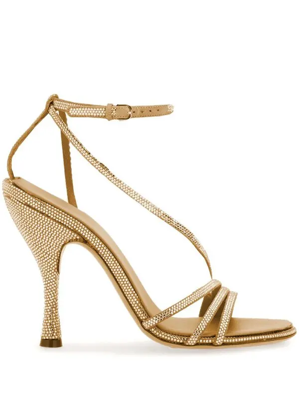 FERRAGAMO 105mm Crystal-embellished Leather Sandals