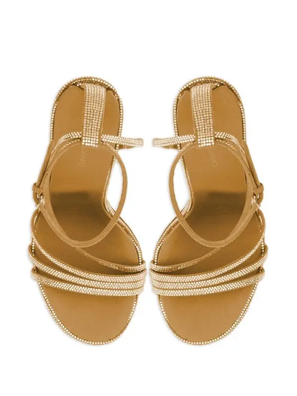 FERRAGAMO 105mm Crystal-embellished Leather Sandals