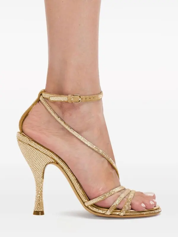 FERRAGAMO 105mm Crystal-embellished Leather Sandals