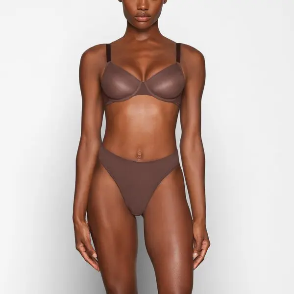 SKIMS No Show Unlined Demi Bra - Cocoa