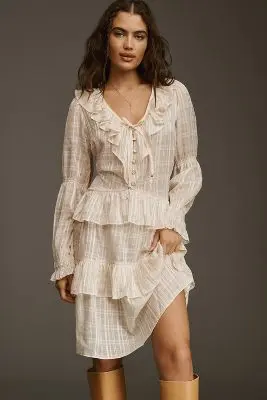 beige tunic dress Signature Cameron One Shoulder Mini Dress - Beige