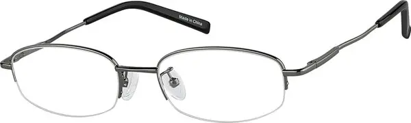 Zenni Oval Half-rim Stainless Steel Eyeglasses - Gray