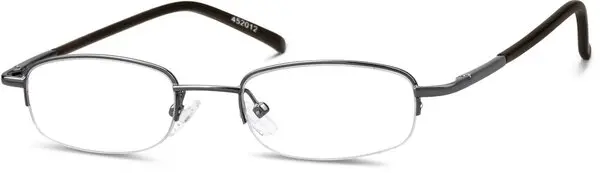 Zenni Oval Half-rim Stainless Steel Eyeglasses - Gray