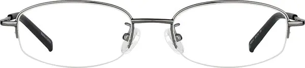 Zenni Oval Half-rim Stainless Steel Eyeglasses - Gray
