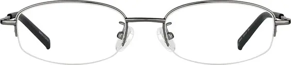Zenni Oval Half-rim Stainless Steel Eyeglasses - Gray