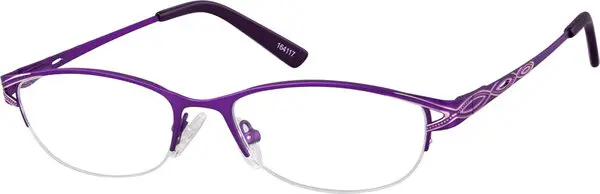 Zenni Oval Half-rim Stainless Steel Eyeglasses - Purple