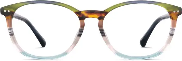 Zenni Retro Oval Eyeglasses With Full Rim Frame - Forest