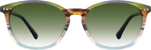 Zenni Retro Oval Eyeglasses With Full Rim Frame - Forest