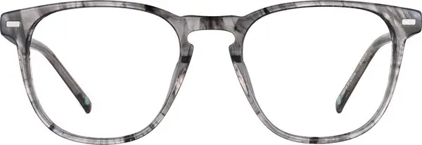 Zenni Square Frame Glasses With Snap-on Sunlens - Gray