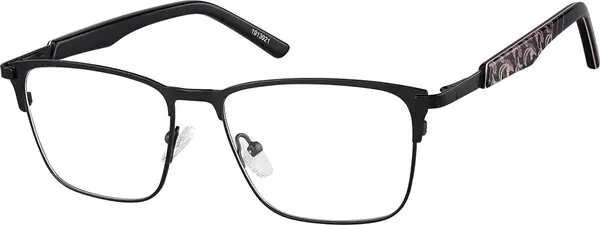 Zenni Mixed Material Square Frame Glasses - Black
