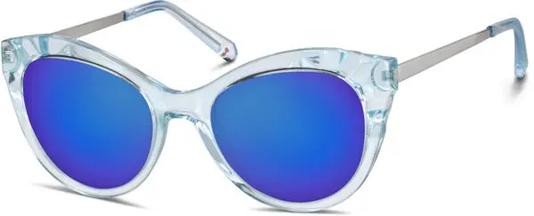 Zenni Cat-eye Full Rim Sunglasses - Icy-blue