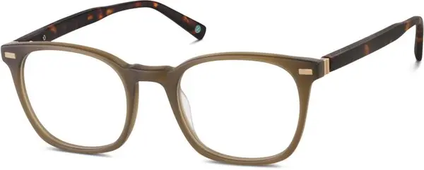 Zenni Minimalist Square Eyeglasses Full Rim Frame - Brown