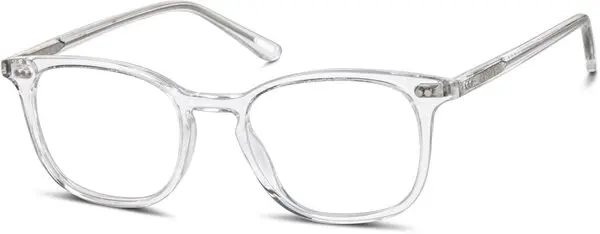 Zenni Minimalist Square Eyeglasses Full Rim Frame - Clear