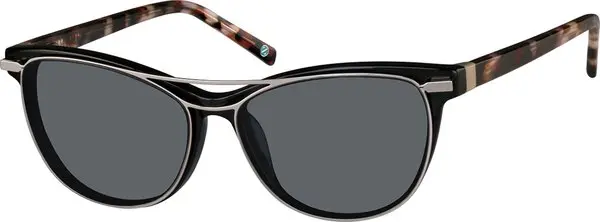 Zenni Cat-eye Glasses With Snap-on Sunlens - Black