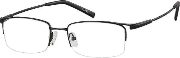 Zenni Rectangle Half-rim Flex Titanium Eyeglasses - Black