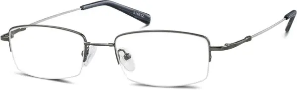 Zenni Classic Rectangle Half-rim Flex Titanium Frame - Gray