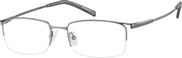 Zenni Rectangle Half-rim Flex Titanium Eyeglasses - Gray