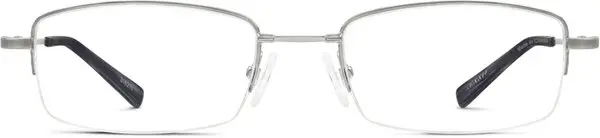 Zenni Classic Rectangle Half-rim Flex Titanium Frame - Silver