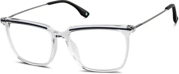Zenni Square Full Rim Eyeglasses - Clear/black