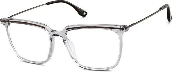 Zenni Square Full Rim Eyeglasses - Clear/brown