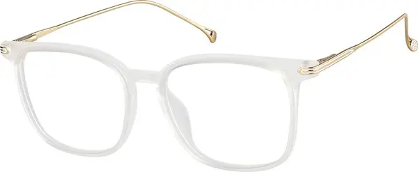 Zenni Square Full Rim Frame Glasses - Clear/white