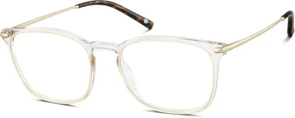 Zenni Square Full Rim Frame Glasses - Gold