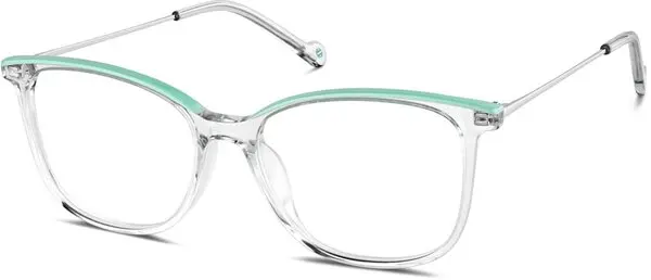 Zenni Square Eyeglasses Full Rim Frame - Green