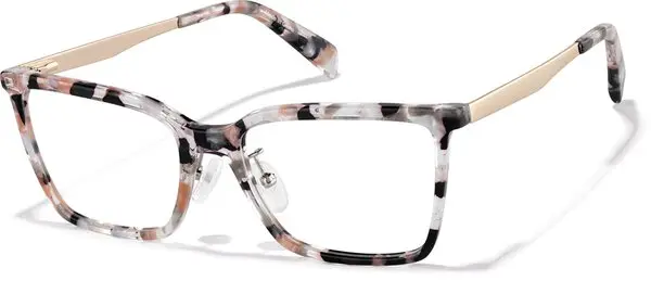 Zenni Square Eyeglasses Full Rim Frame - Light Brown Tortoiseshell